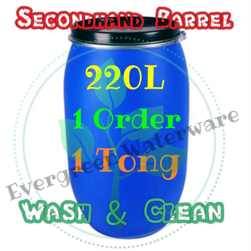220L Secondhand Barrel With Clamp / Secondhand Tong Drum Biru Dengan ...
