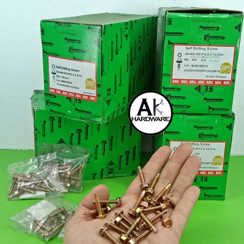 (Pack) MK SELF DRILLING SCREW DS-HO10 DSHO10 SKRU BESI BUMBUNG/ SKRU ...