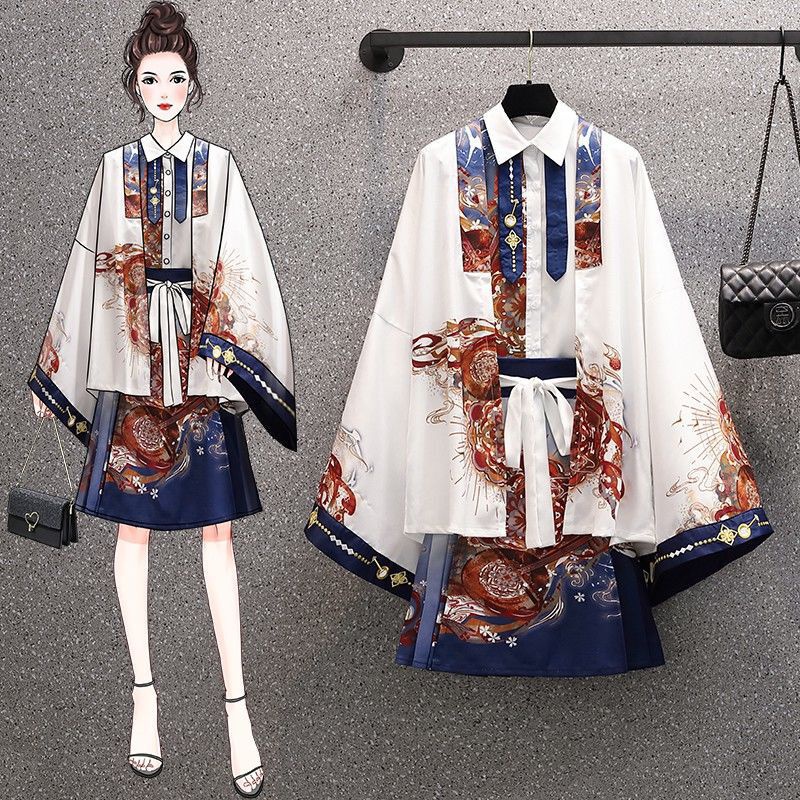Plus Size Women's New Style Chinese Hanfu Dress Three-Piece Suit ...