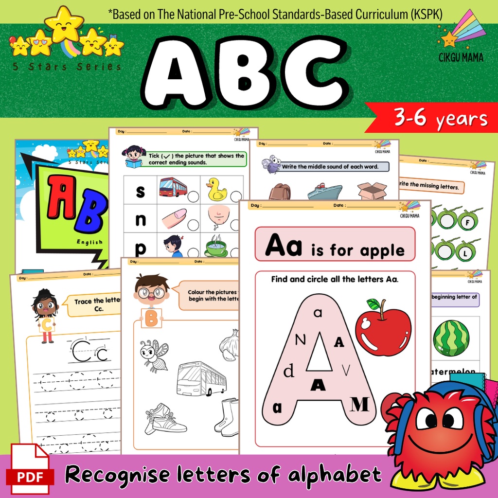 [ Softcopy | PDF | Printable ] ABC Letters Alphabet Worksheets ...