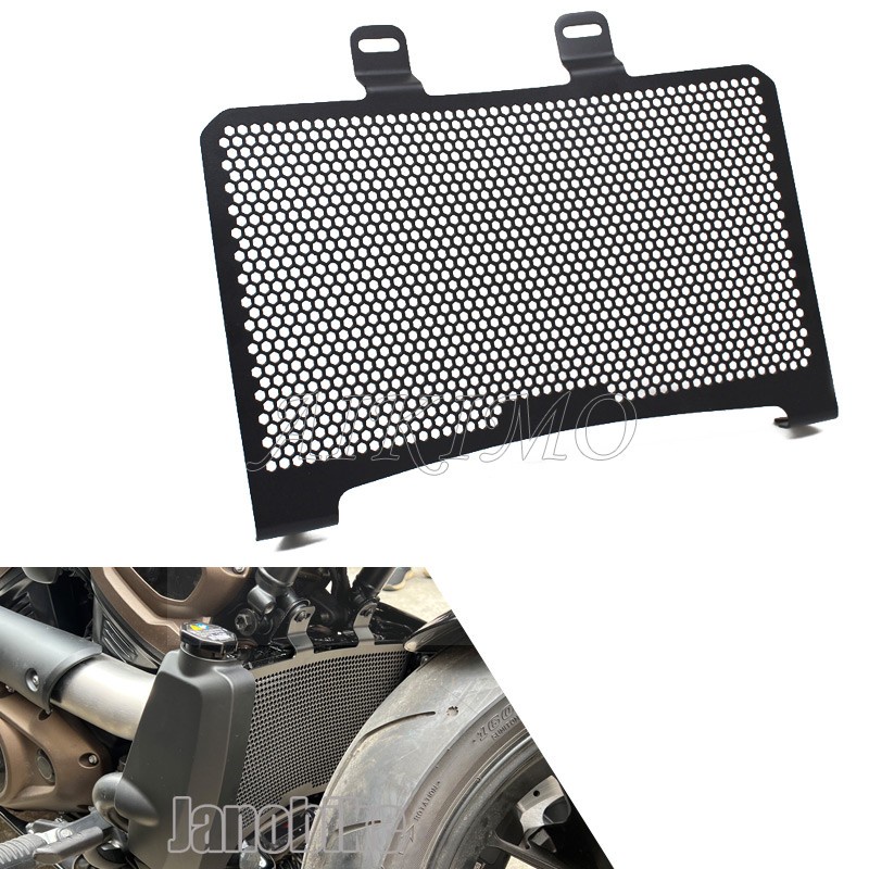 Black Motorcycle Radiator Grill Cover Water Tank Protector Oil Cooler ...