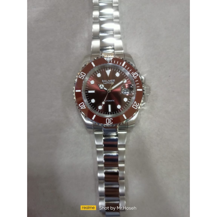 Balmer Brown Submariner 40mm Automatic Sports Watch 8135G SS-10 ...