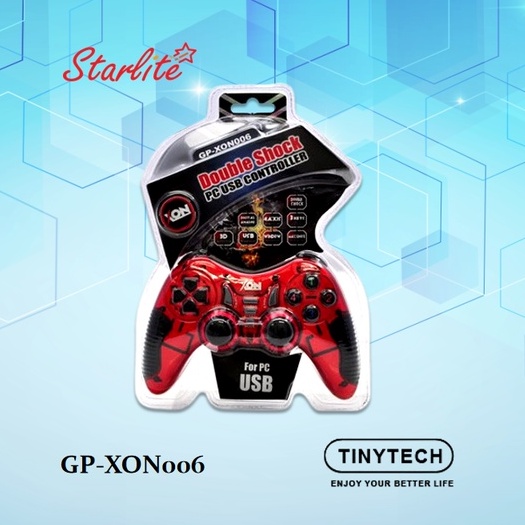 TINYTECH USB Controller Joystick Double Shock Vibration PC Controller (GP-XON006/GP-XON006D ...