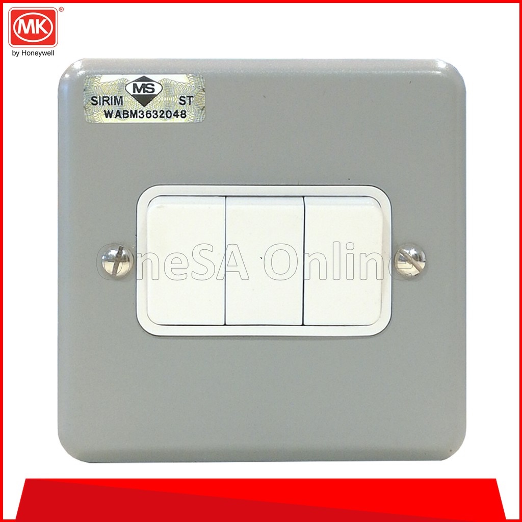 MK METAL 13A SWITCH 3GANG 1WAY(G4473W1-ALM) | Shopee Malaysia