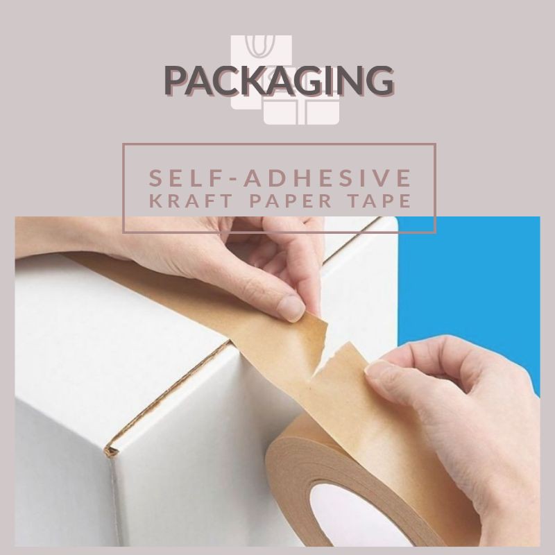 Writable/Waxy Kraft Paper Tape Self-adhesive (not need water) | Shopee ...