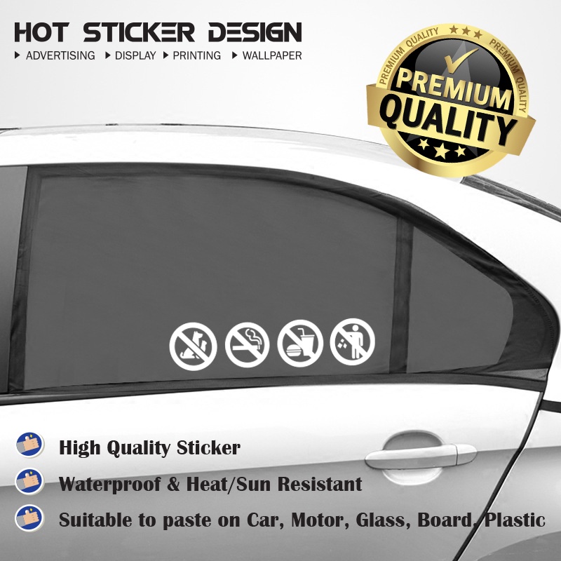 4 Symbols Glass door /Car Sticker Side Window_No Pet Allowed/ No ...