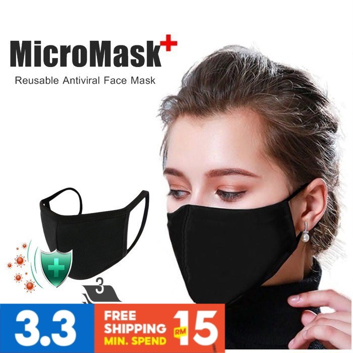 (READY STOCK)-Topeng Muka/Micro Mask Reusable Face Mask 3ply | Shopee ...