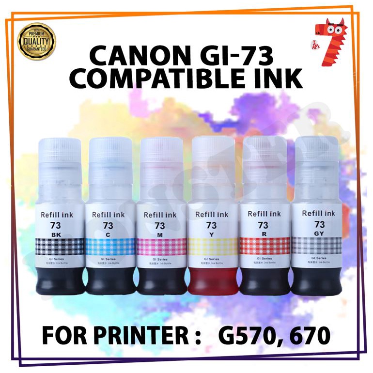 GI-73 Gi73 GI 73 Compatible Refill Ink For CANON PIXMA G570 G670 (6 colours) | Shopee Malaysia
