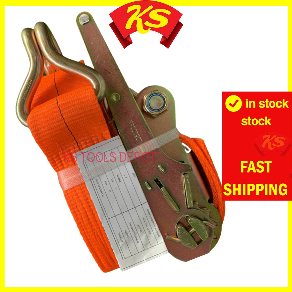 Eagle Brand RATCHET TIE DOWN 3" X 10 M X 10 TON STEEL HOOK TIED CARGO ...