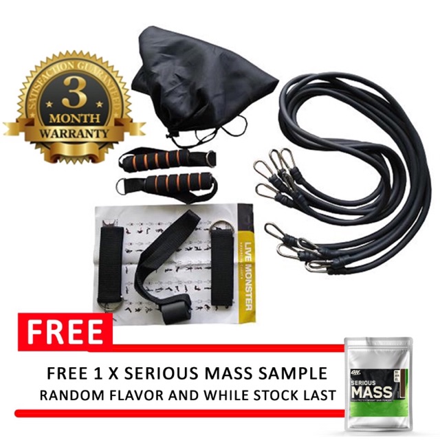 (High quality) 70KG MAX Resistance band black muscle rope (FREE SERIOUS ...