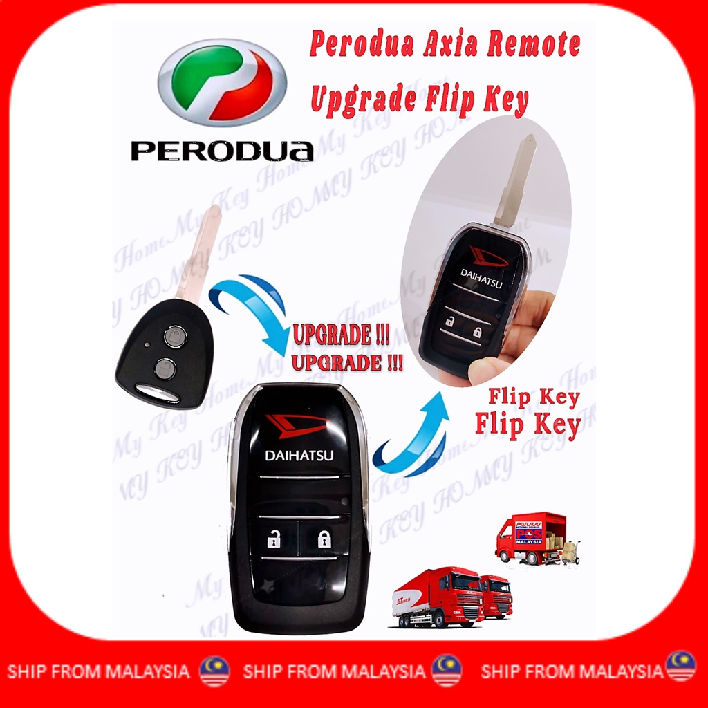 Perodua Axia /Daihatsu Modified Remote Casing Flip key | Shopee Malaysia