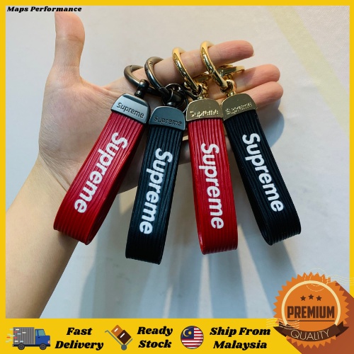 Supreme Keychain Leather Tide Brand Car Key Chain SUPREME Creative Key ...