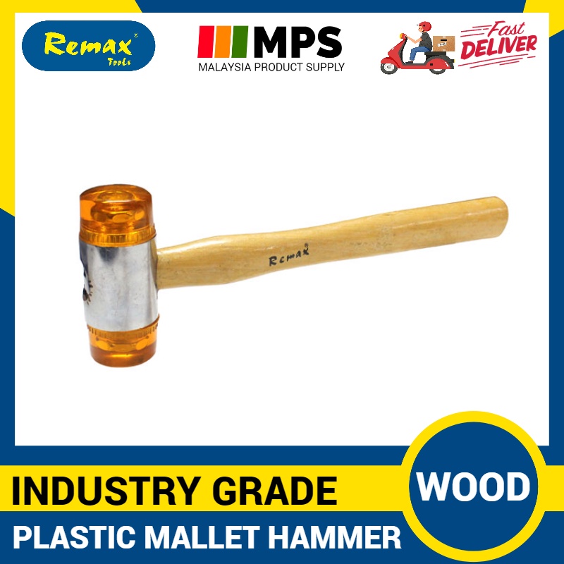 REMAX PLASTIC MALLET HAMMER WOODEN HANDLE 20,22,30,35,40,45MM SHIP FROM ...