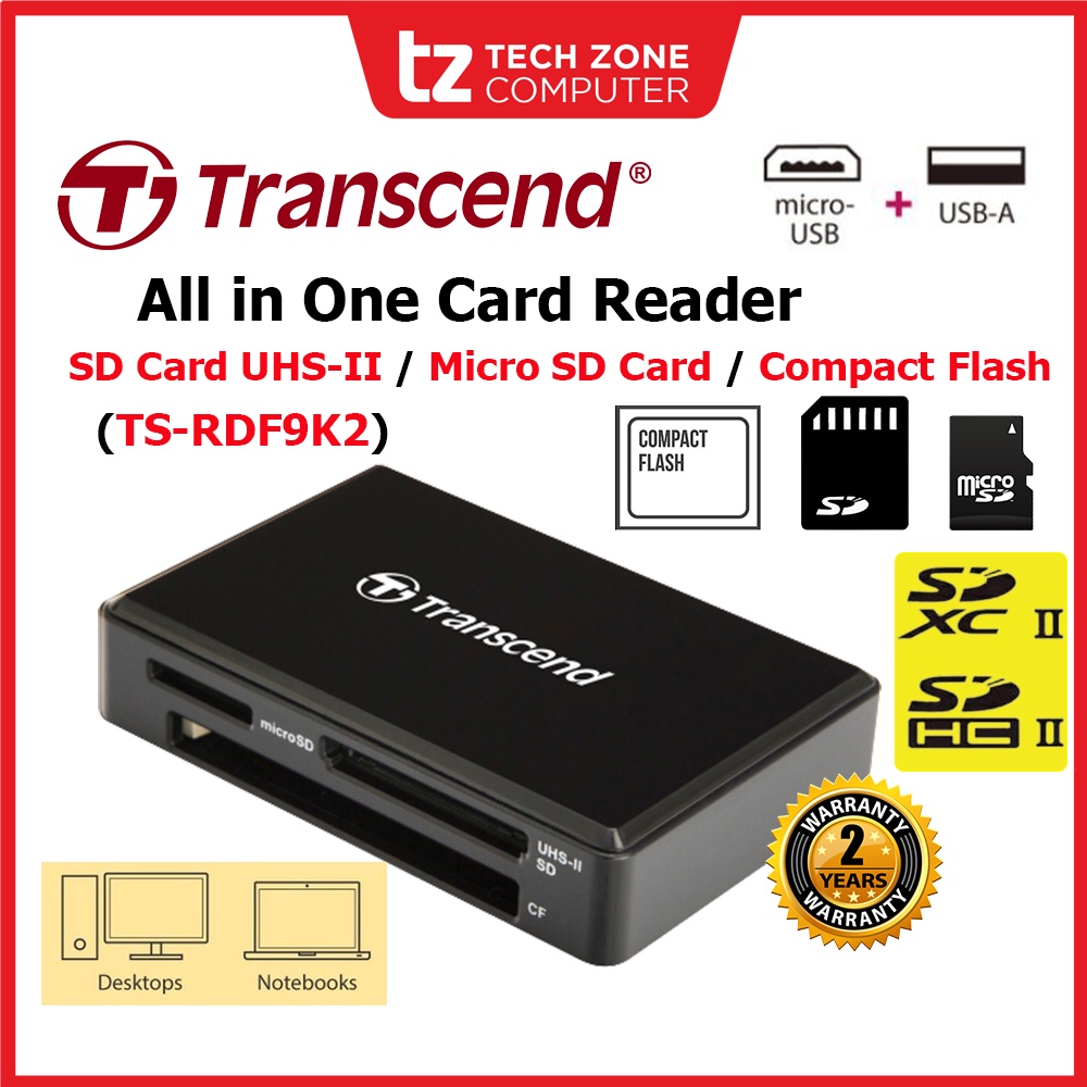 TRANSCEND RDF9 UHS-II USB 3.1 GEN 1 USB TYPE-A CARD READER FOR SD ...