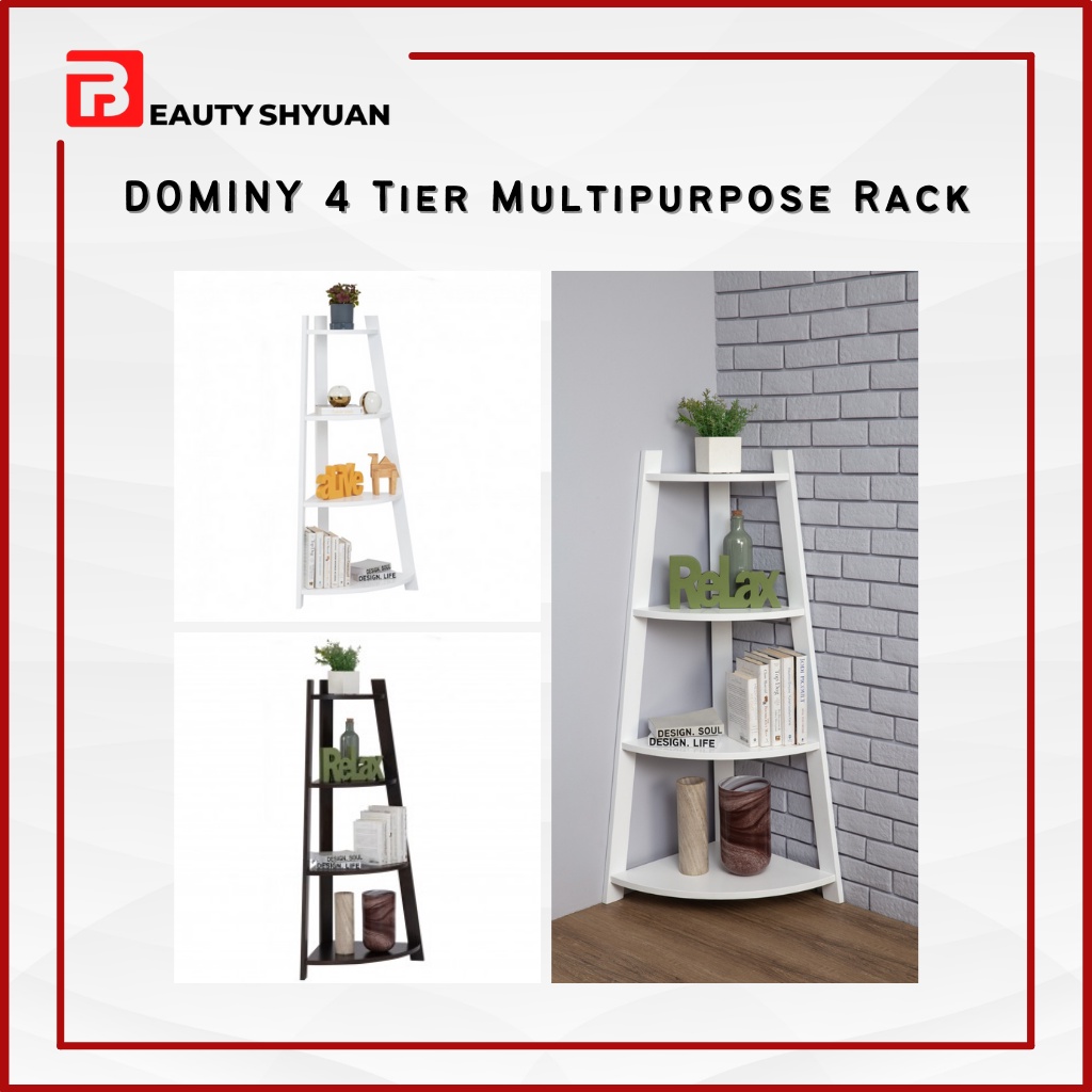 DOMINY 4 Tier Rack Display Rack Display Cabinet Book Rack Bookshelf ...
