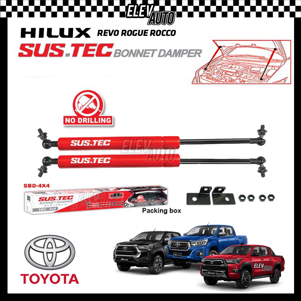 Toyota Hilux Revo Rogue Rocco 2016 - 2024 SUSTEC Front Hood Damper ...