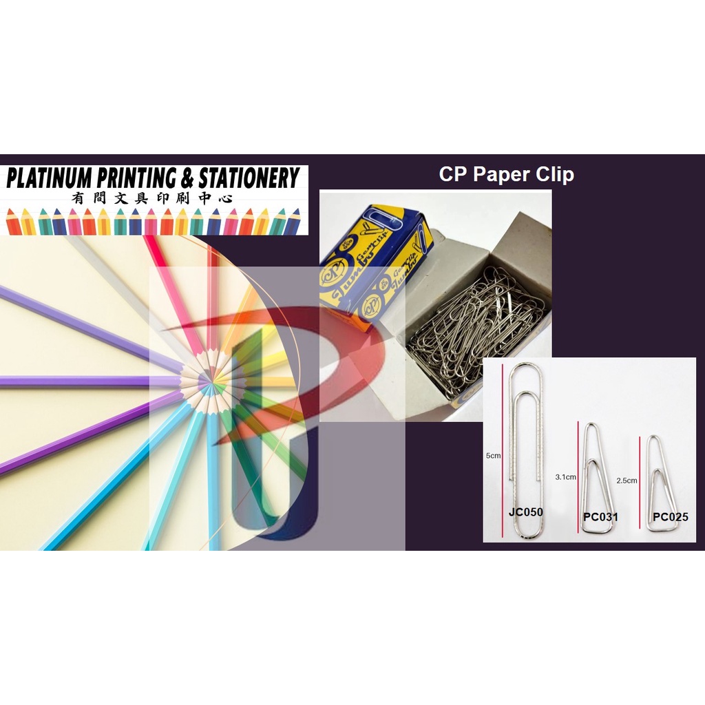 CP Steel Paper Clip (5cm, 3.1cm & 2.5cm) | Shopee Malaysia