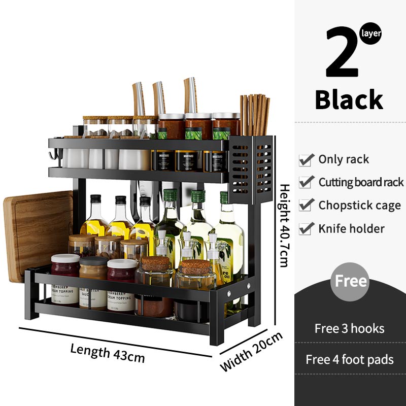Rak Rempah Stainless Steel Spice Rack Kitchen Condiment Rack Storage ...