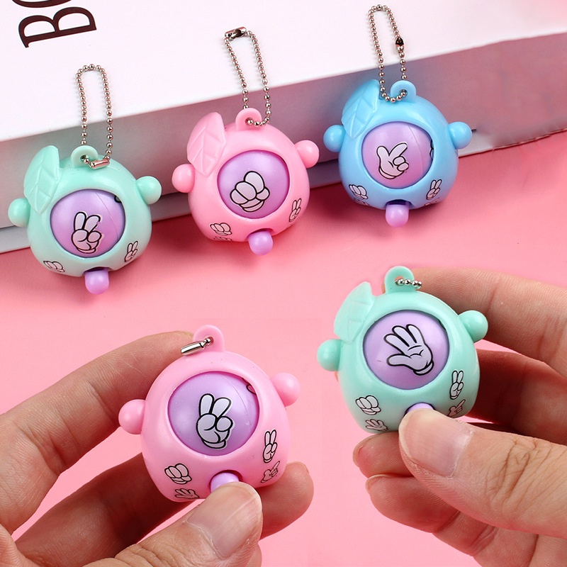 Mini Rocker With Keychain Finger-guessing Game Keyring Kids Birthday ...