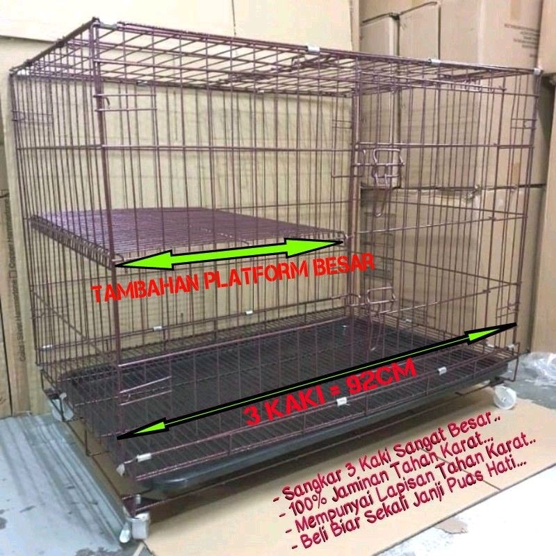 BMF (PELAPIK BESAR) Sangkar Kucing 3Kaki / (BESI KUKUH) / Cat Cage 2 ...