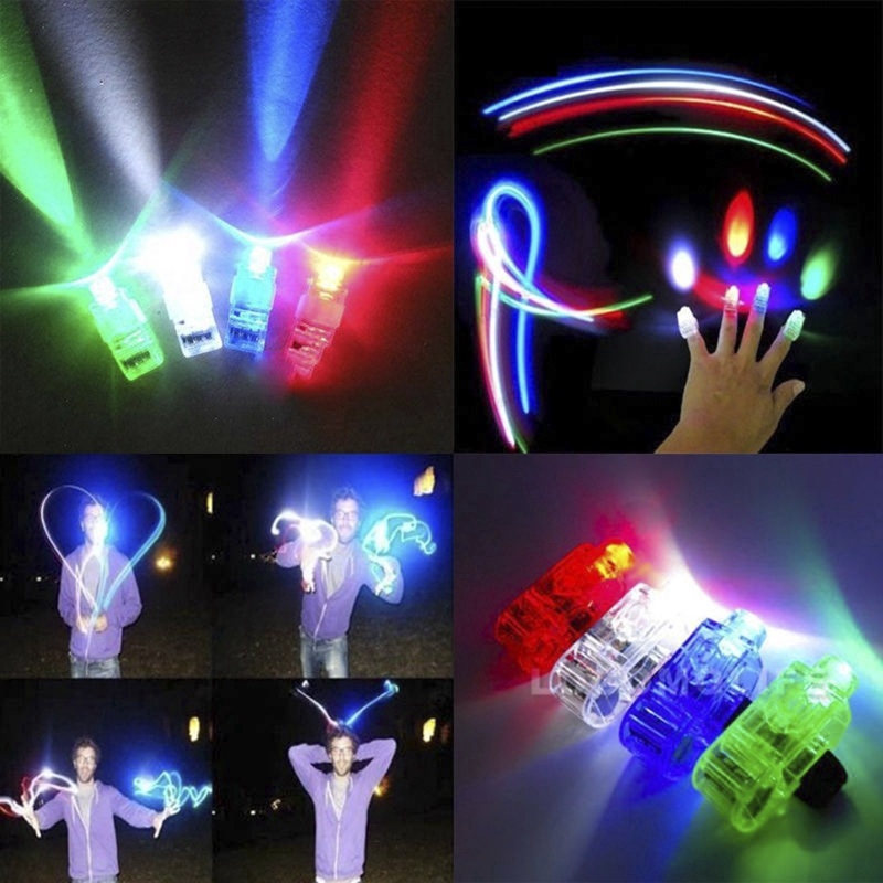 10PCS Led Finger Ring Laser Beam Torch Decor Dance Party Nightclub Toys ...