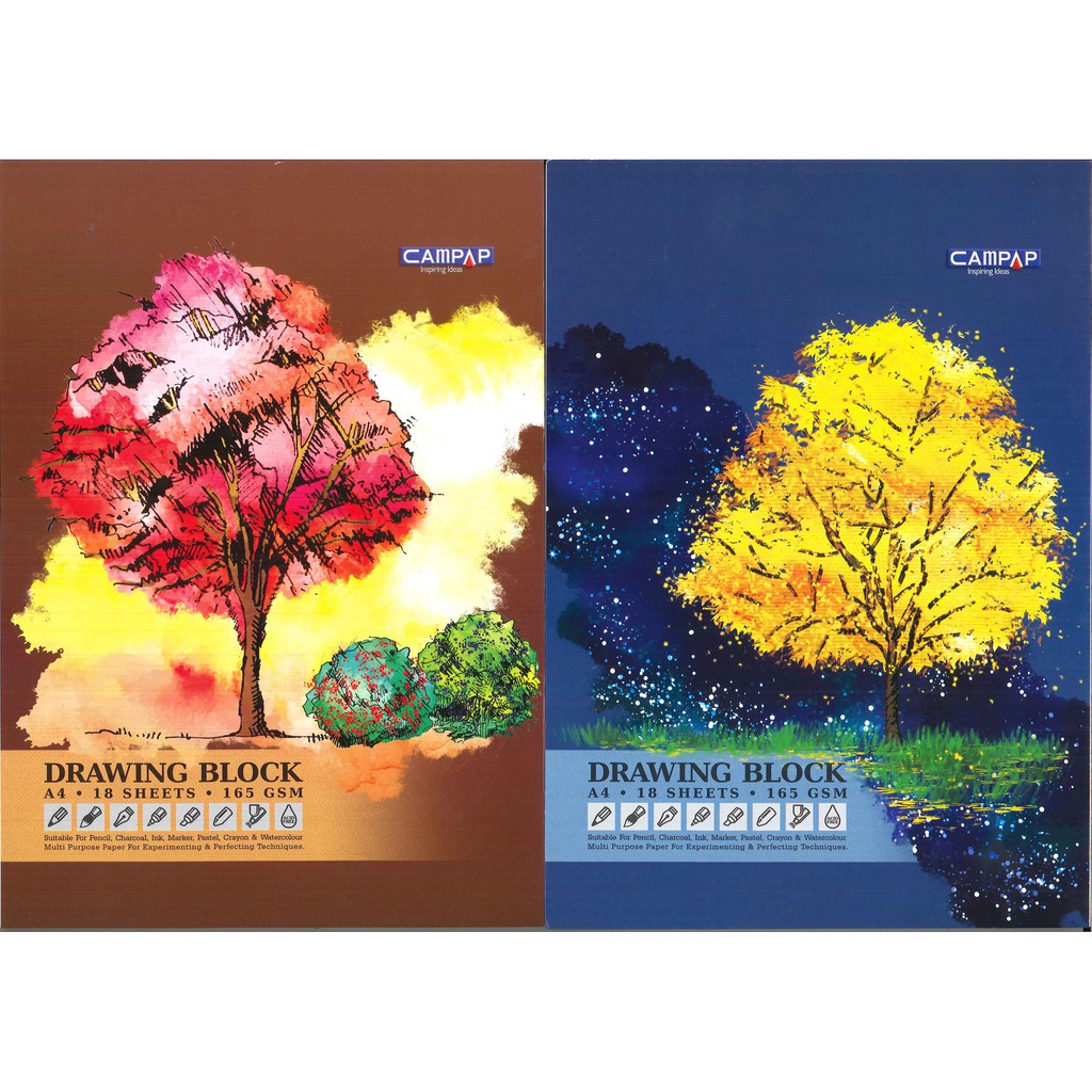 CAMPAP Drawing Block A4 Size 18 Sheets 165 Gsm CA3621 | Shopee Malaysia