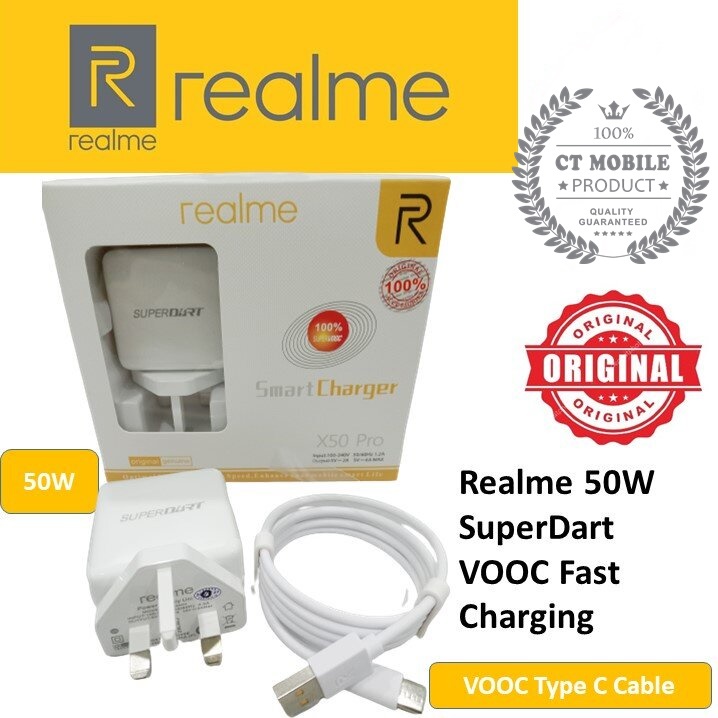 100% Original Realme VOOC Flash Charger 4A 20w 65w Adapter With Type C Or Micro Date Cable ...