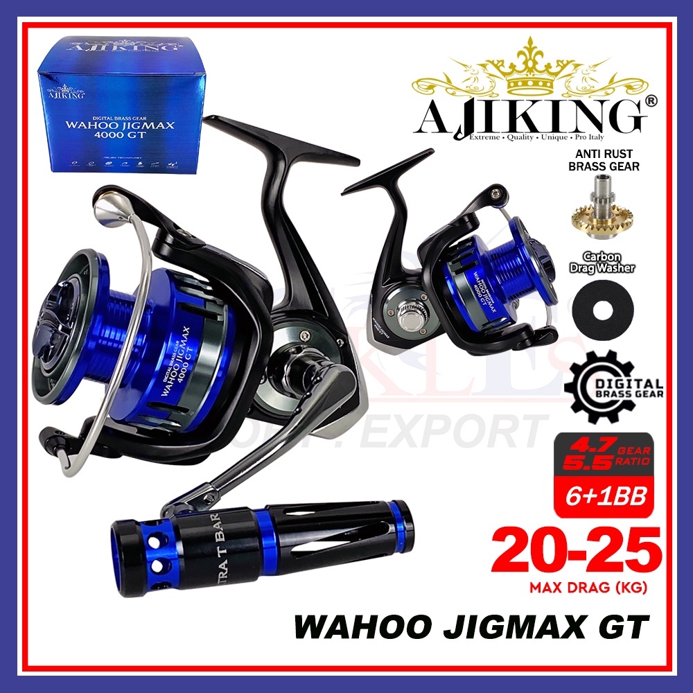 20Kg-25Kg Ajiking Wahoo Jigmax GT Saltwater Inshore Offshore Spinning Fishing Reel Big game ...