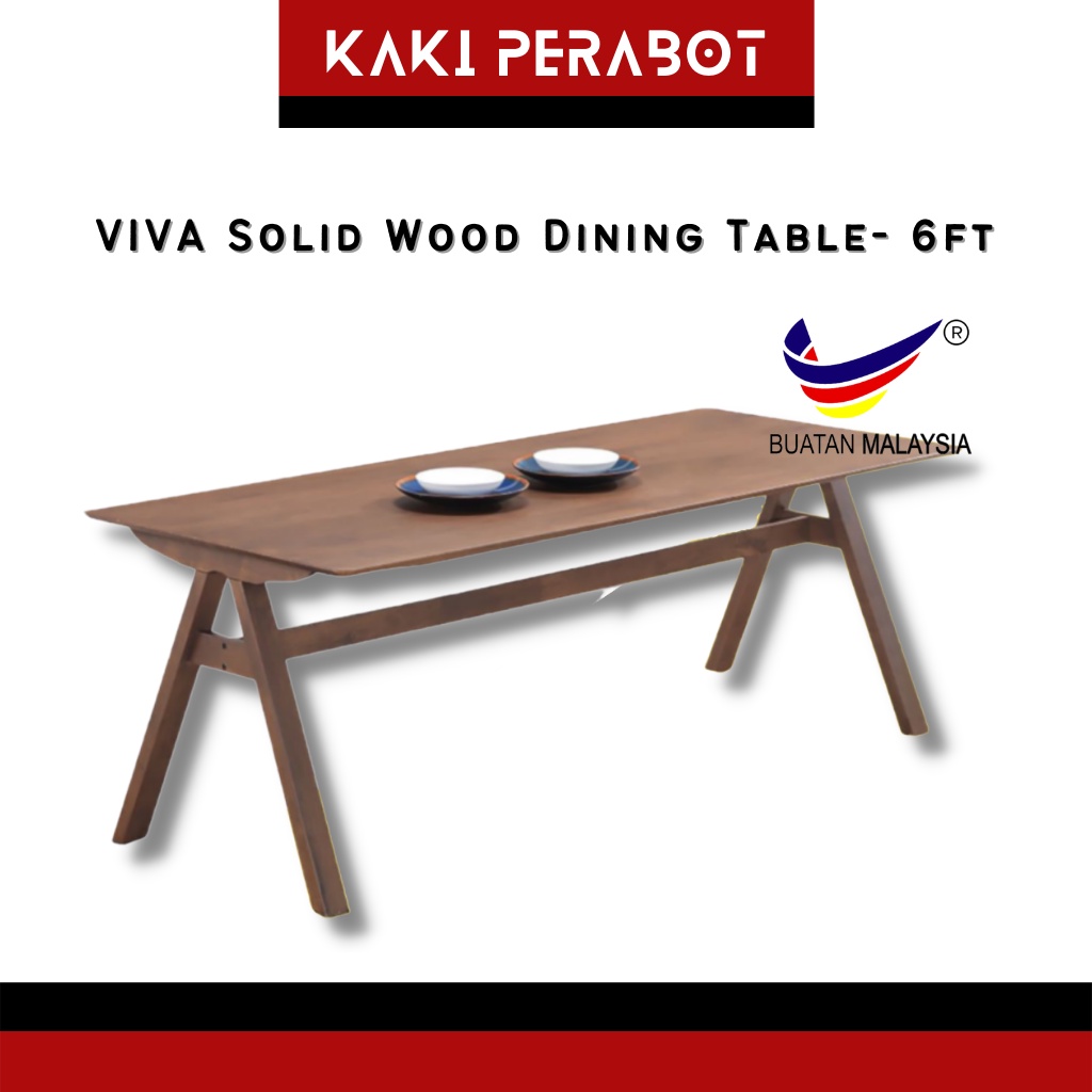 VINA Solid Wood Dining Table 6 Seater Dining Table Set 6 Dining Set 6 ...