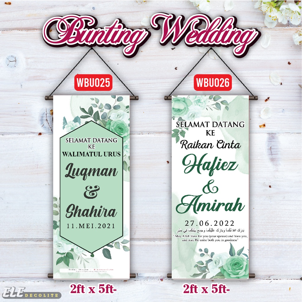 BUNTING KAHWIN 2 x 5/BANTING MAJLIS KAHWIN/WEDDING BANNER | Shopee Malaysia