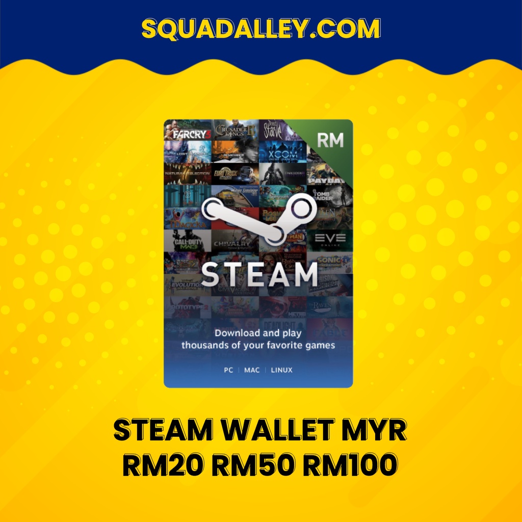 Steam Wallet Malaysia Code (MY) RM20 RM50 RM100 | 24/7 Email & Chat Delivery | Guaranteed Lowest ...