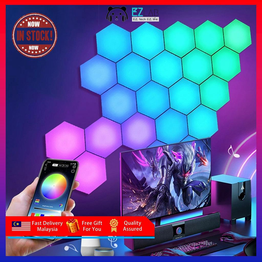 RGB Bluetooth LED Hexagon Light Indoor Wall Light APP Remote Control ...