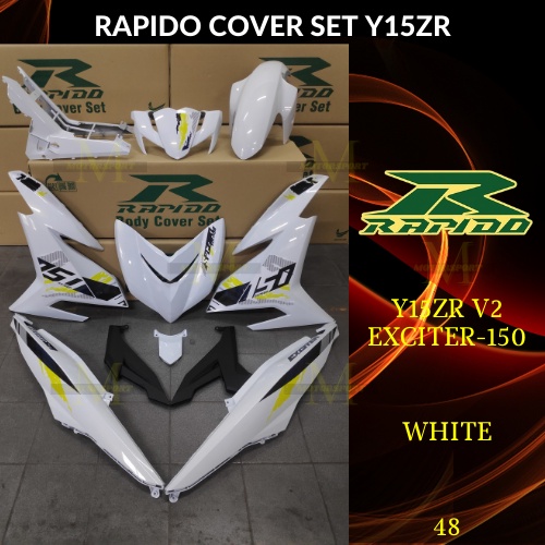 RAPIDO BODY COVER SET Y15ZR V1 V2 EXCITER 150 (48) - WHITE (STICKER TANAM/AIRBRUSH) Y15 COVERSET ...