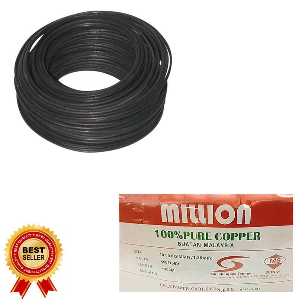 Sirim Wayar 100Meter 10MM Cable TNB Main Suis Db Box Main Wayar JKR ...