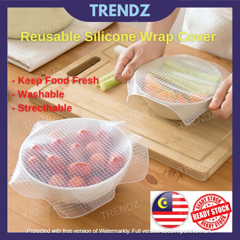 TRENDZ Reusable Silicone Seal Wrapper Cover Refrigerator Fresh keeping ...