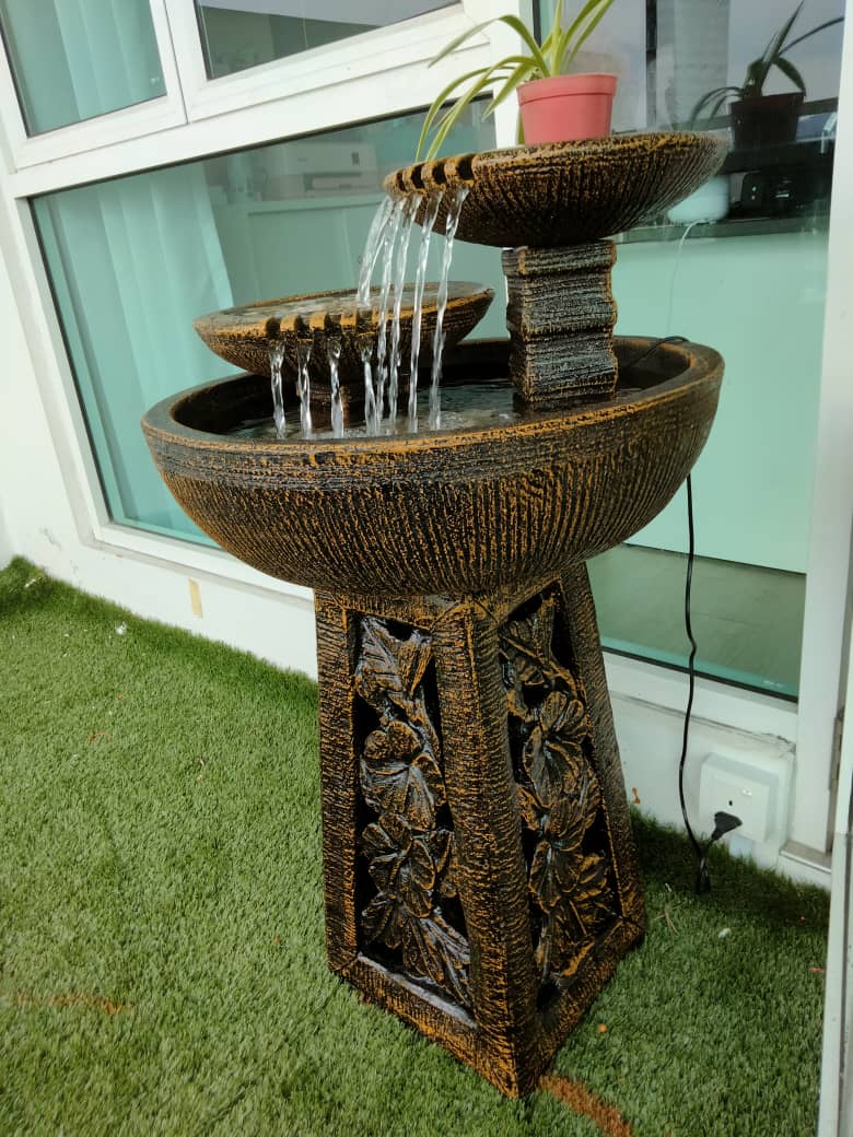 S15 Yellow Hibiscus Feng Shui Water Fountain Pond Kolam Air Sandstone ...