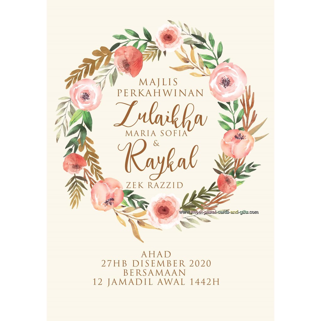 [TEMA FLOWER] Kad Jemputan Kahwin/Pelbagai Majlis Saiz:A6. Welcome ...