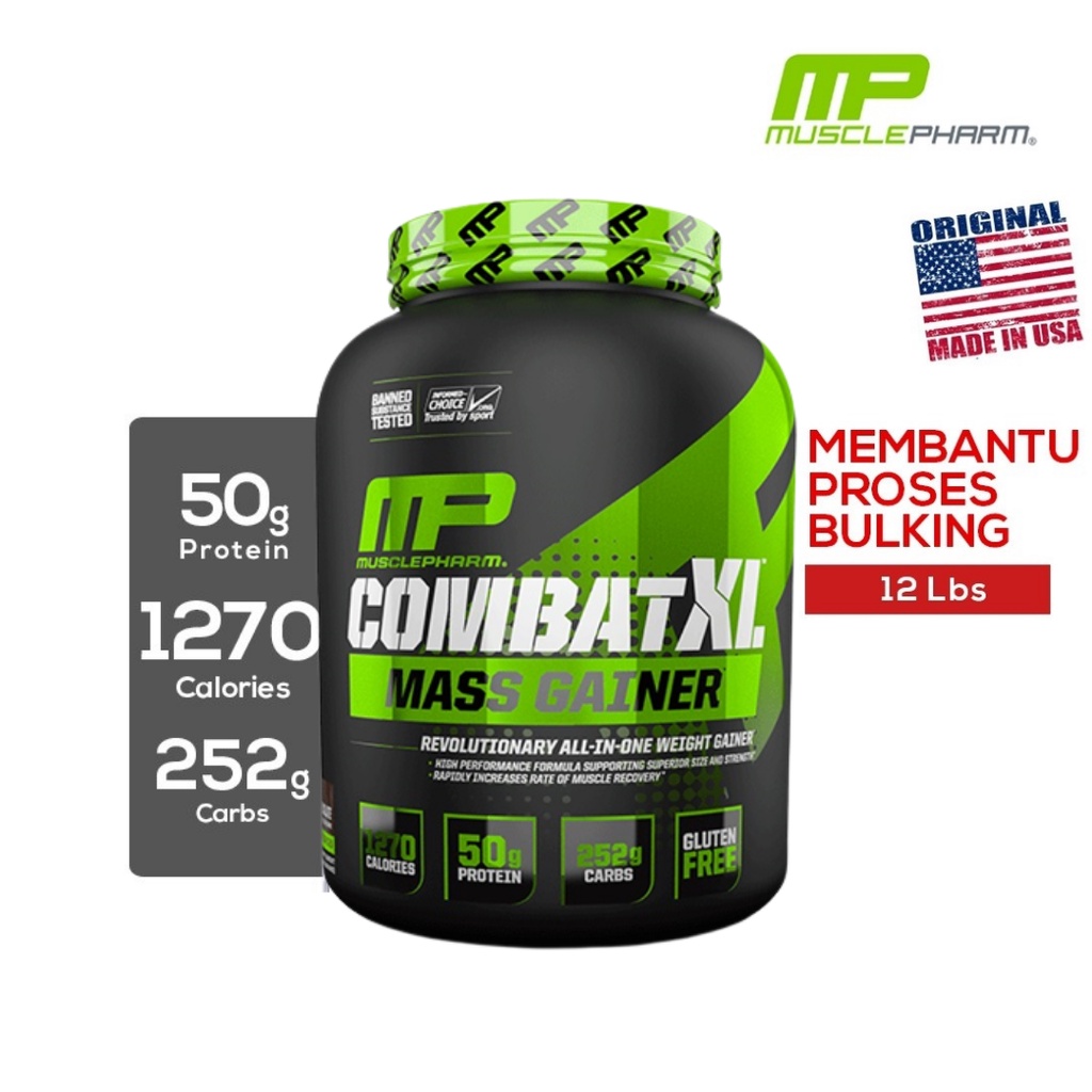 MusclePharm Combat XL Mass Gainer, 6lbs - Weight & Mass Gain, Muscle ...