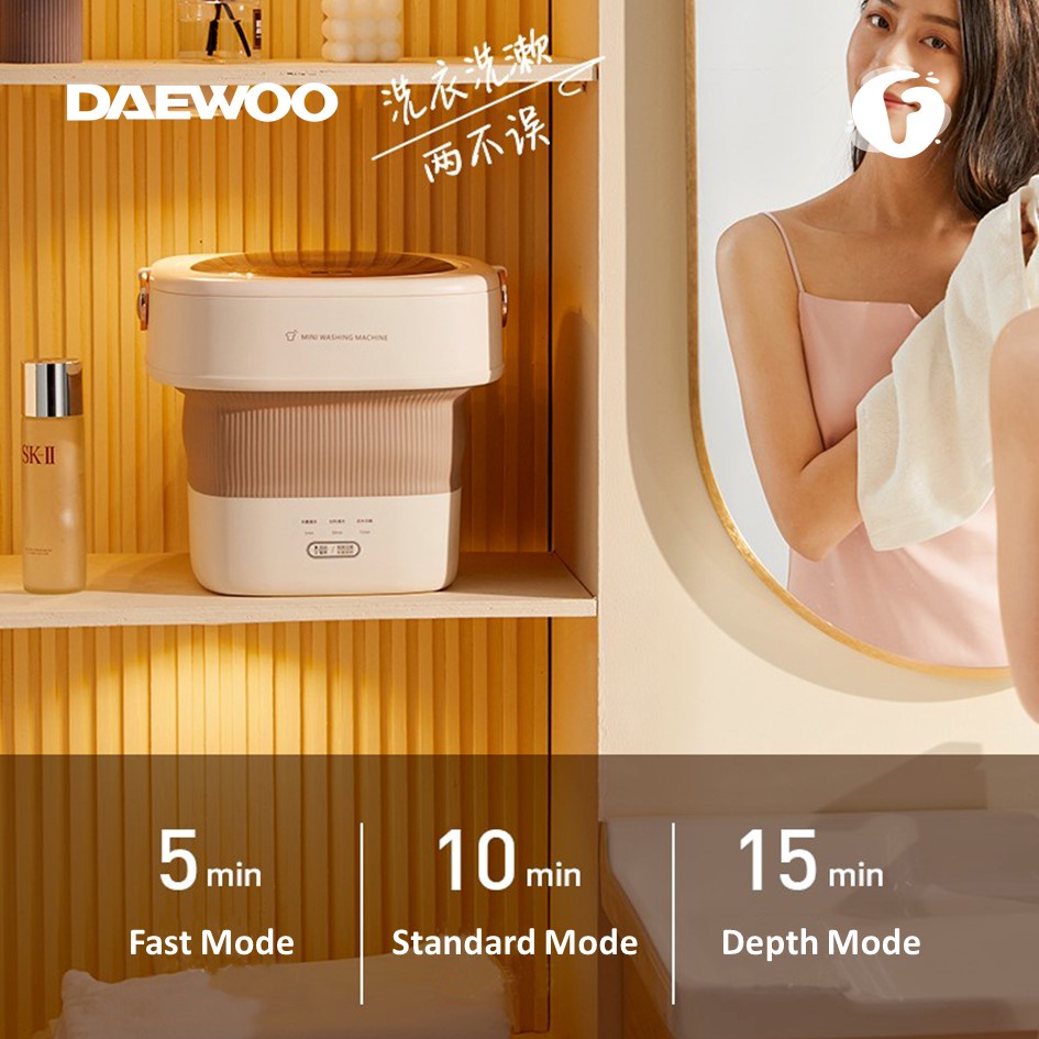 DAEWOO Folding Washing Machine Mini Washing Machine Portable Washing ...