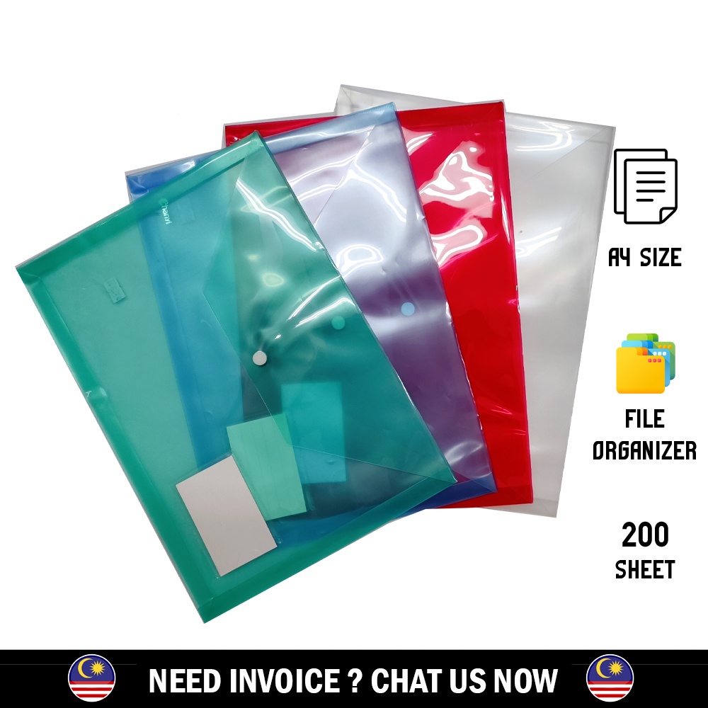 PP Clear Pocket File Holder A4 Size String File / Extra Thick - 5 ...