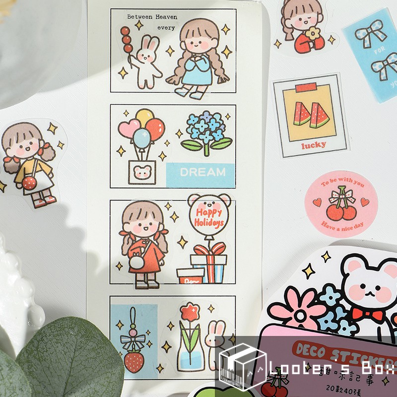 40 Pcs Chibi Friends Weekend Lifestyle Cute Stationery & Planner ...