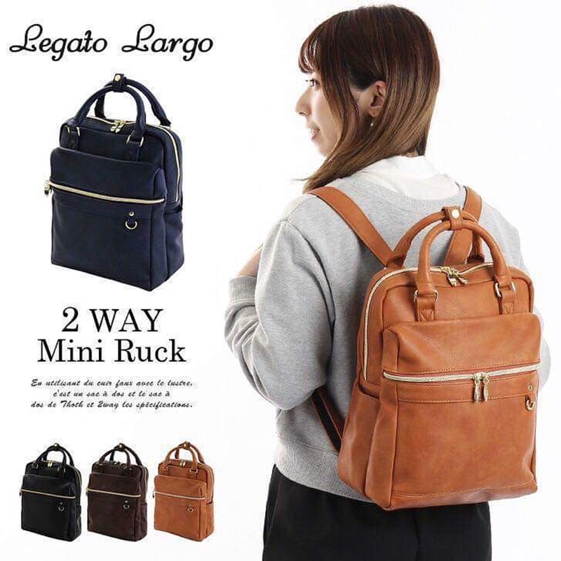 Legato Largo 2 Way Ruck PU Leather Tote Backpack | Shopee Malaysia