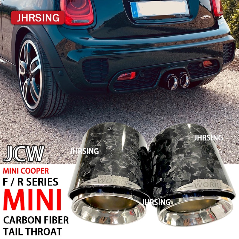 silver Mini Cooper S / JCW Forged Carbon Fiber Exhaust Muffler Tips Fit ...
