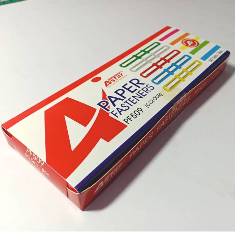 【1SMALL BOX=50PCS】ASTAR Paper Fastener 8CM Mix Colour (PF509)(50Pcs/Box ...