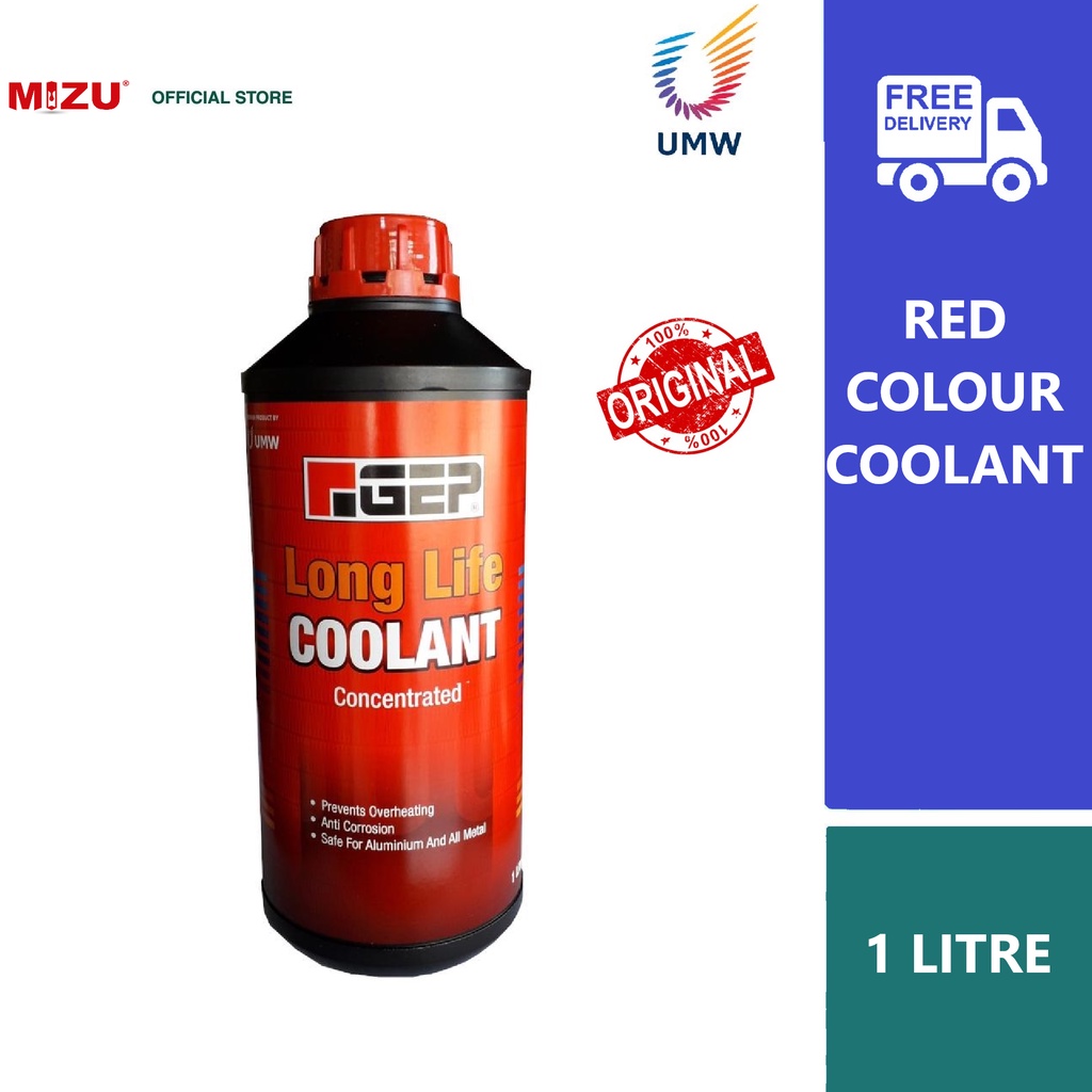 MIZU GEP UMW Long Life RED Coolant ( 1 LITER ) [ RED COOLANT / COOLANT RED ] | Shopee Malaysia
