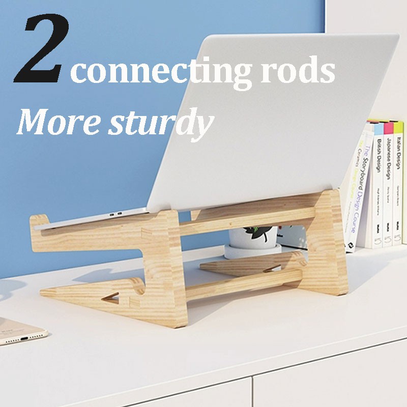 Adjustable Wood Laptop Stand Tablet Raiser Cooling Holder Lifting Rack ...
