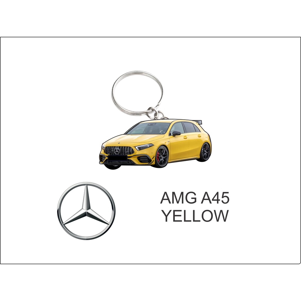 Mercedes benz amg a45 yellow keychain 2d | Shopee Malaysia
