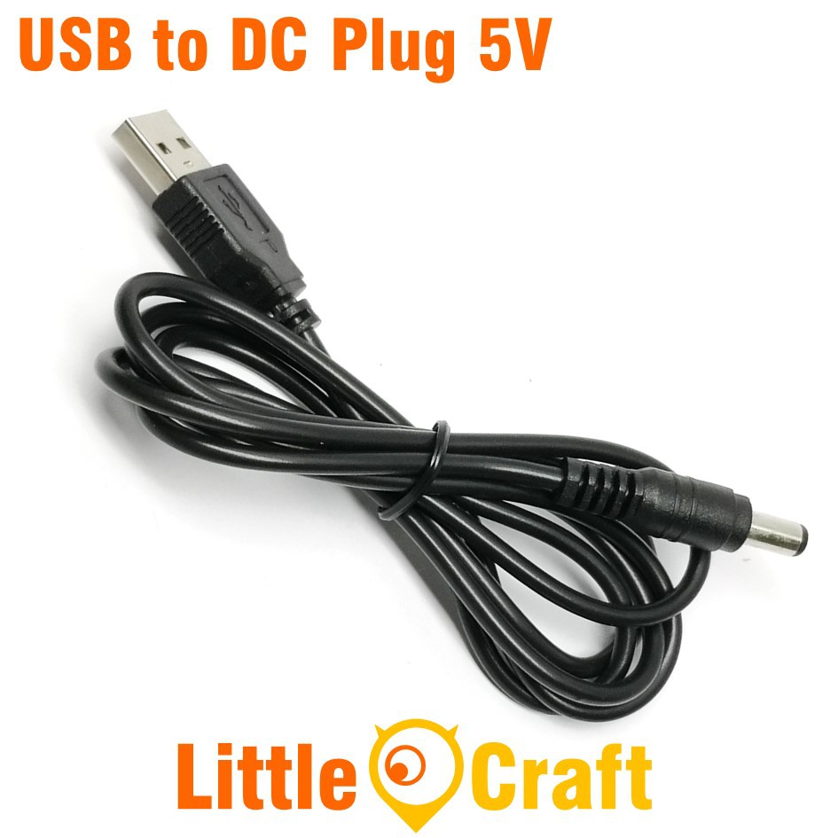 USB to 5V DC Plug 5.5 x 2.1mm Cable 1 Meter | Shopee Malaysia