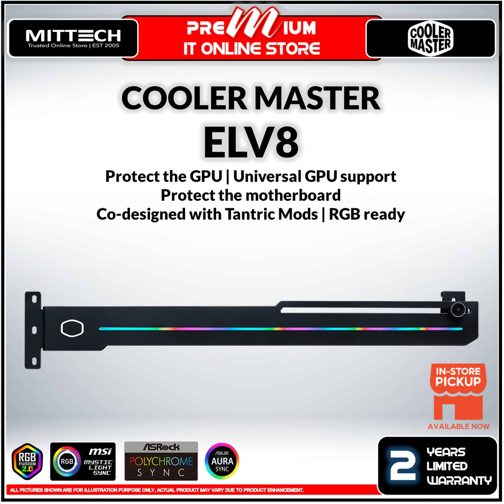 Cooler Master ELV8 GPU Brace With RGB Lighting | Universal GPU support ...