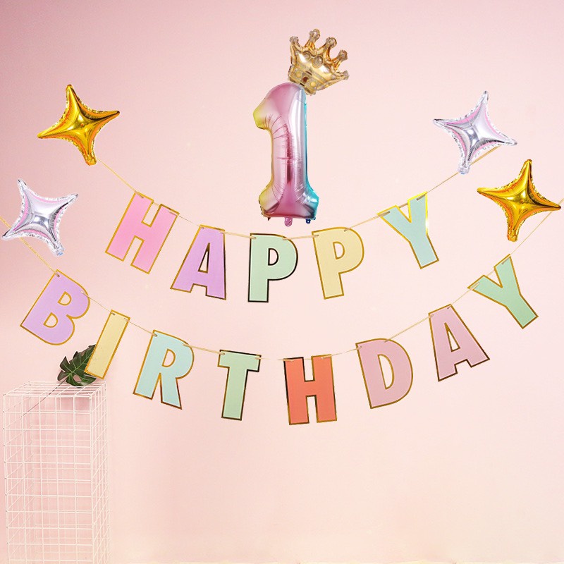 Happy birthday String Hanging String, HPBD Word String For birthday ...